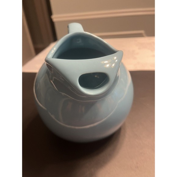 Hall | Dining | Vintage Hall Pottery Tilted Ball Pitcher Blue Ice Lip ...